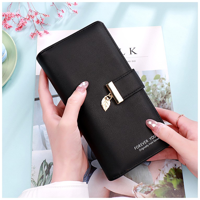 Jual DOMPET PANJANG WANITA KOREA KULIT PREMIUM MEWAH DAUN FASHION SCALY ...