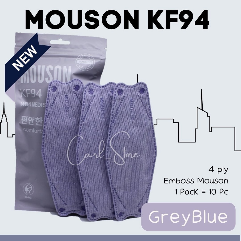 Jual Masker Mouson KF94 4Ply Mask Korea Original Emboss Belahan Hidung ...
