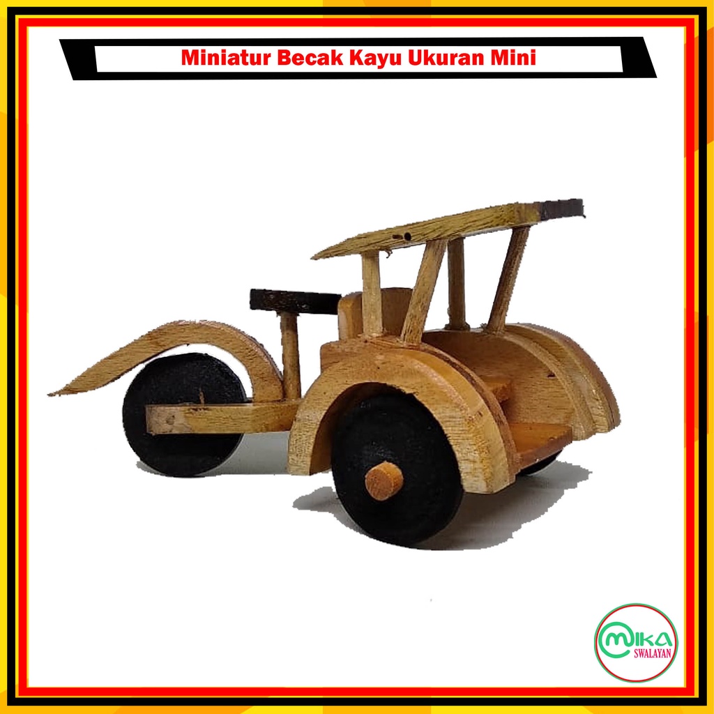 Jual Miniatur Becak kayu jawa | Dekorasi rumah | Diecast Becak ...