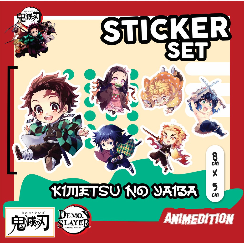 Jual Sticker Set Demon Slayer: Kimetsu No Yaiba Tanjiro Nezuko Rengoku ...
