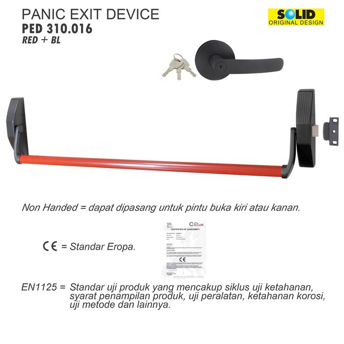 Jual SOLID - BAR HANDLE PINTU DARURAT/PANIC EXIT DEVICE SOLID PED 310 ...