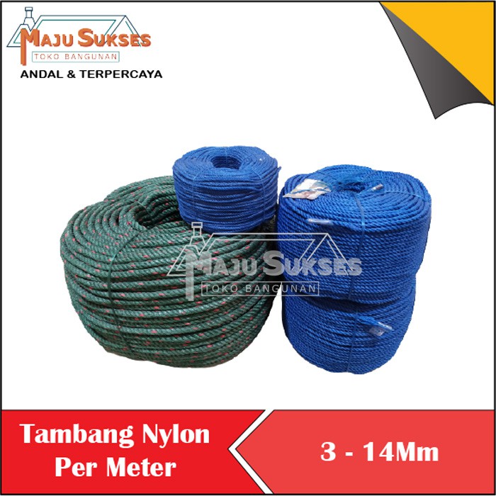 Jual TALI TAMBANG NYLON NILON PLASTIK 3MM 4MM 5MM 6MM 7MM 8MM 10MM 12MM 14MM | Shopee Indonesia