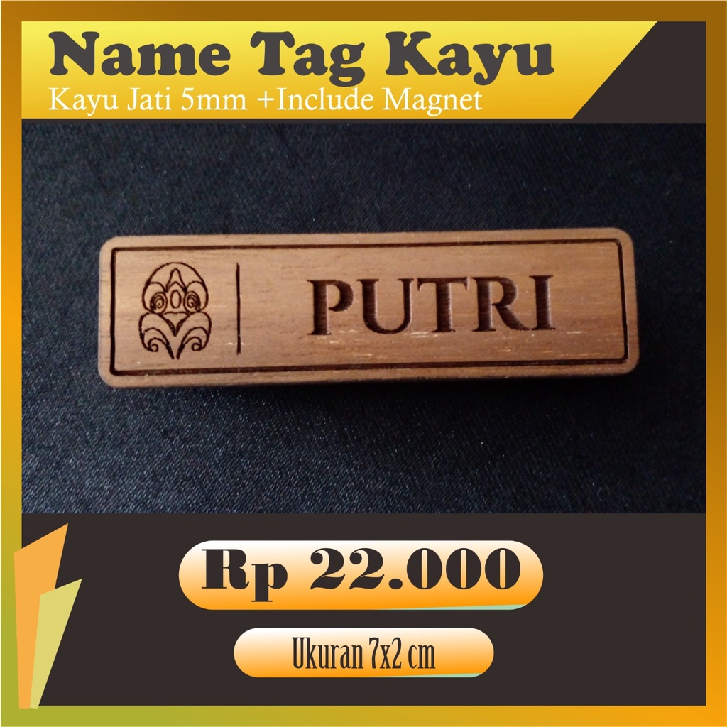 Jual NAME TAG KAYU/NAME TAG KAYU JATI/NAME TAG CUSTOM | Shopee Indonesia