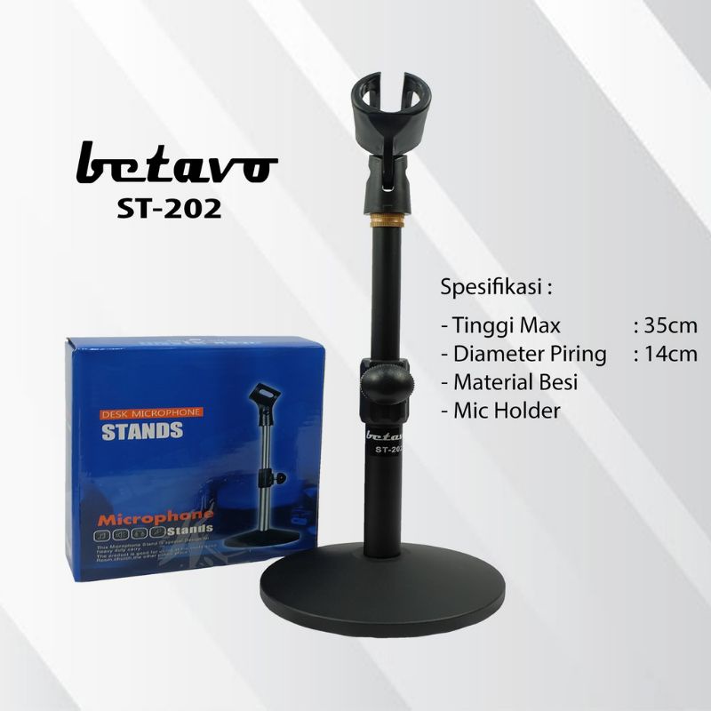 Jual STAND MIC BETAVO ST-202 STAND MIKROFON STANDING MICROPHONE BESI KAKI BULAT HOLDER STAND ...