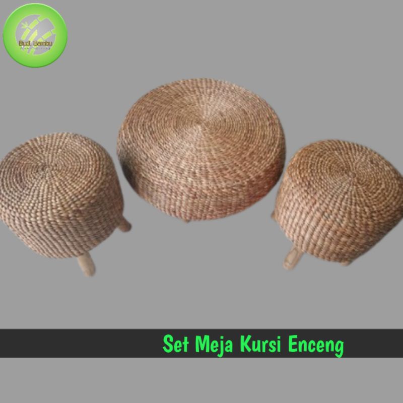 Jual Jual Homedekor Set Meja Kursi / Stool Bulat Set Anyaman Enceng ...