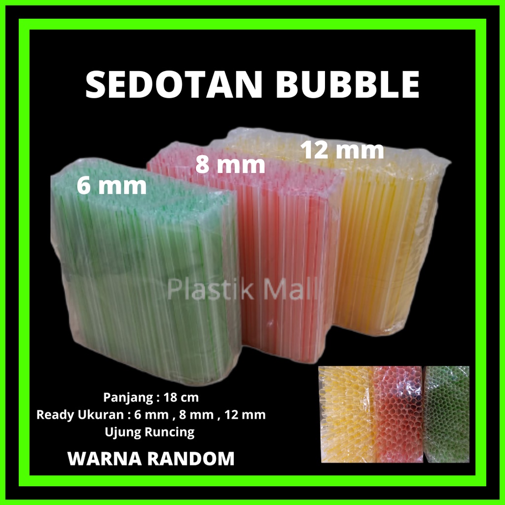 Jual Sedotan Bubble Tea ROMAN Warna 6mm 8mm 12mm isi 200 gram / sedotan ...