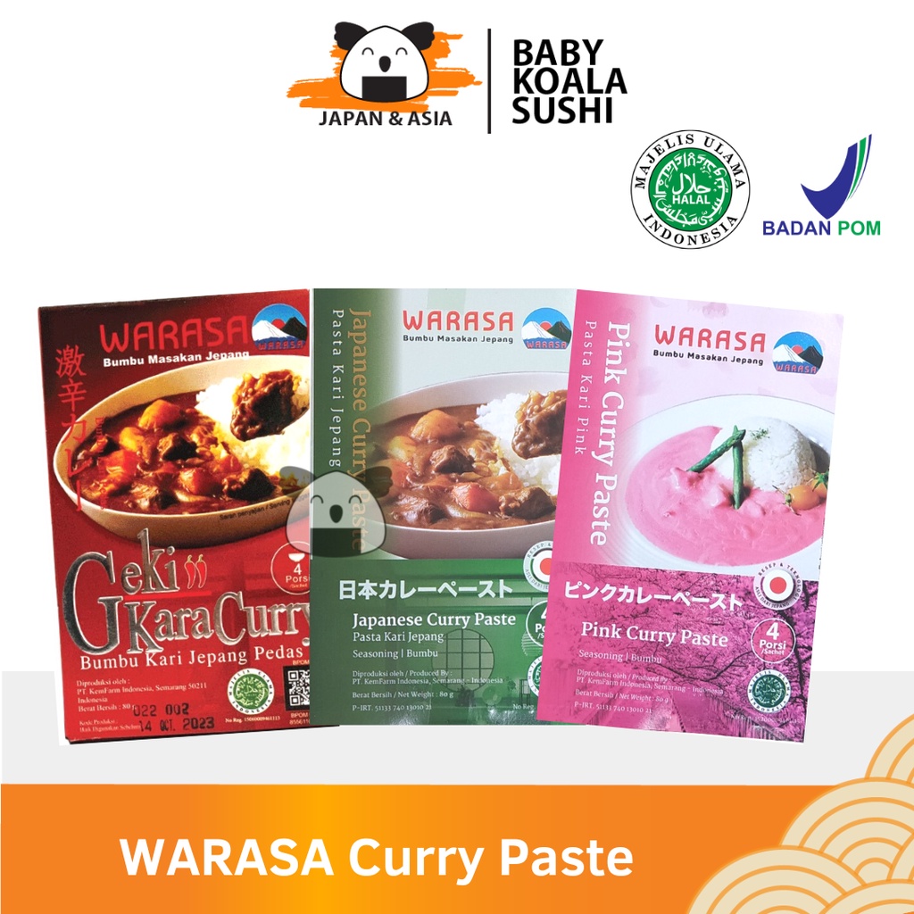 Jual WARASA Japanese Curry Kare jepang 80 g Halal │ Bumbu Nasi Kari ...