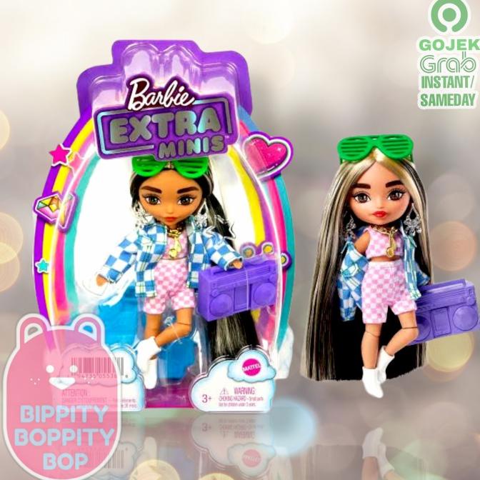 Jual Barbie Extra Minis Doll #2 Checker Fashion with Boombox | Shopee ...