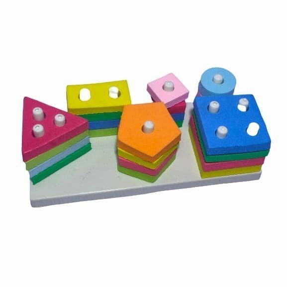 Jual Puzzle Balok Geo Puzzle Bentuk Warna Mainan Edukasi Anak TK Paud ...