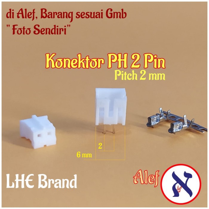 Jual 10Pasang Konektor PH 2 Pin A2001 LHE pitch 2 mm White Housing Socket jst | Shopee Indonesia