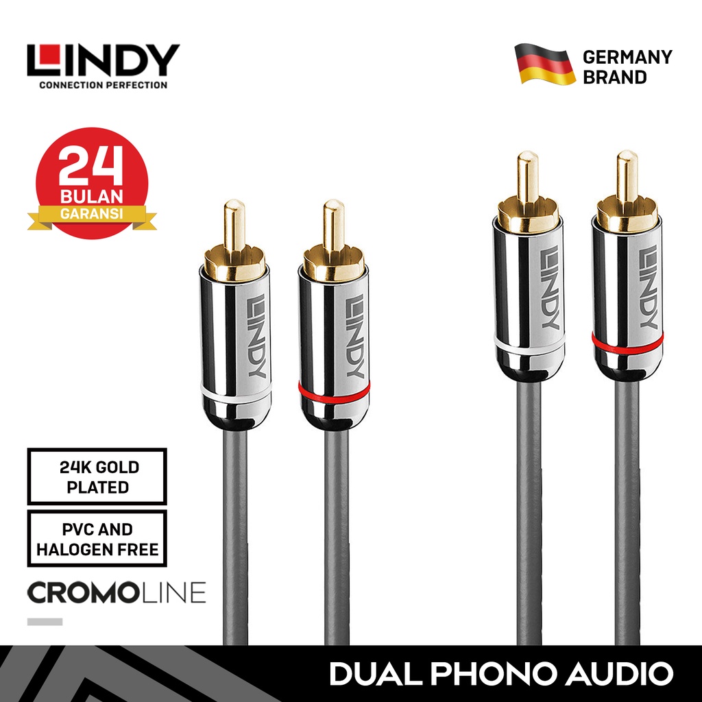 Jual LINDY Kabel RCA 5M RCA to RCA Aux Audio Video Dual Jack Male to ...