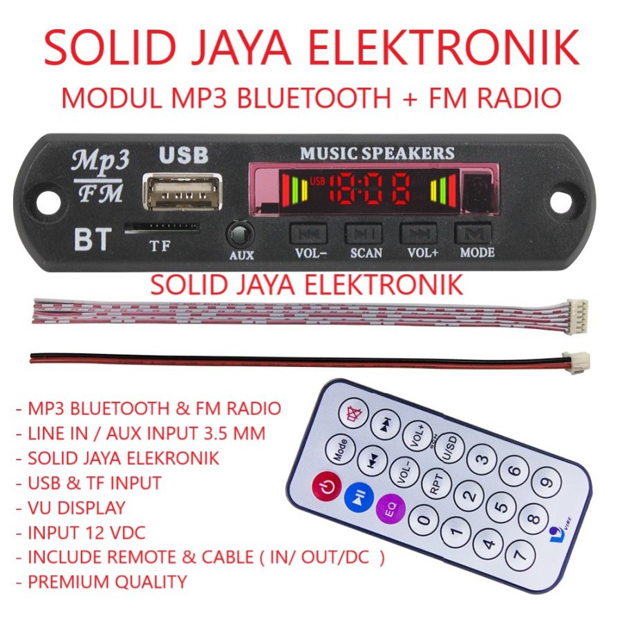 Jual MODUL MP3 BLUETOOTH PLUS FM RADIO VIRE KIT MODUL MP3 BT KIT MP3 ...