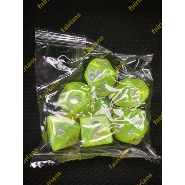 Jual Dadu/Dice DND Polyhedral set isi 7 (Pearl Lemon Yellow) | Shopee ...