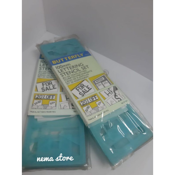 Jual BUTTERFLY PENGGARIS SABLON/MISTAR SABLON/ LETTERING STENCIL SET BT ...
