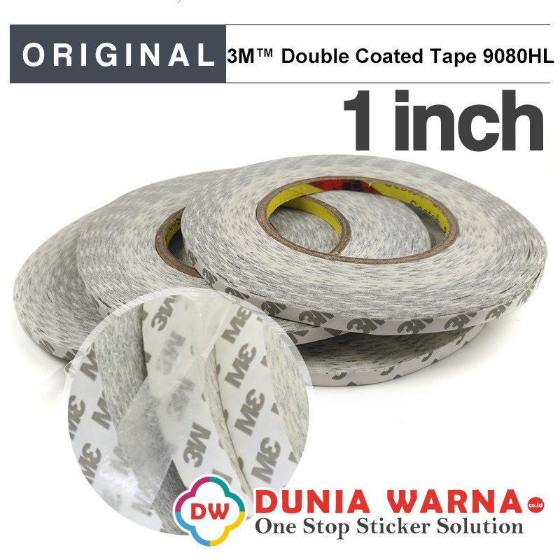 Jual [22mm x 50m] 3M Double Tape Tissue 9080 ROLL Lebar 1 Inch Original Double Woven Adhesive ...