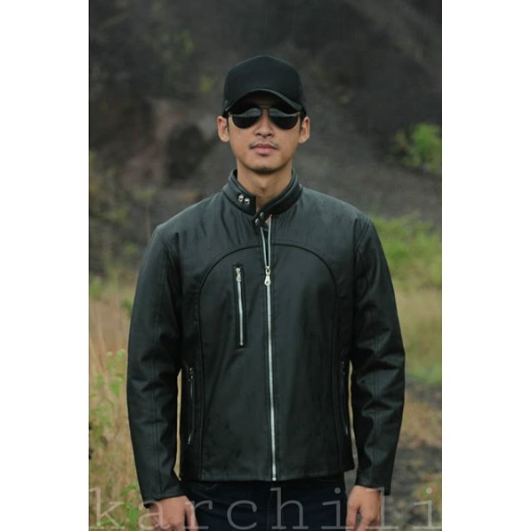 Jual Jaket Kulit Motor Rider ( Man In Black ) | Shopee Indonesia