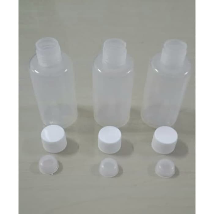 Jual NR Botol Plastik 100ml PE Putih Double Tutup Ulir Lebih Aman ...