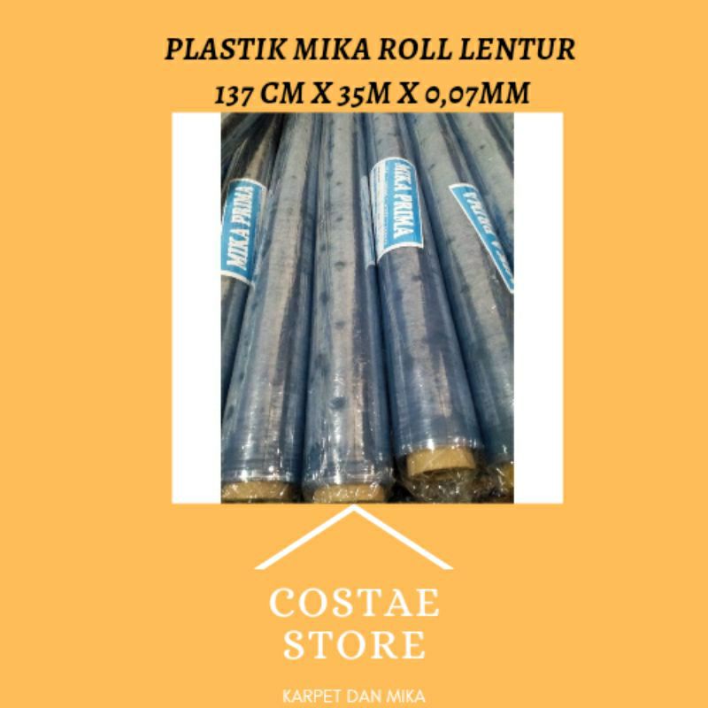 Jual plastik mika bening lentur roll panjang 35m Lebar 1,37m Tebal 0.07mm | Shopee Indonesia