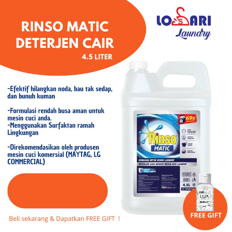 Jual Rinso Matic Deterjen Cair 4.5 Liter | Shopee Indonesia