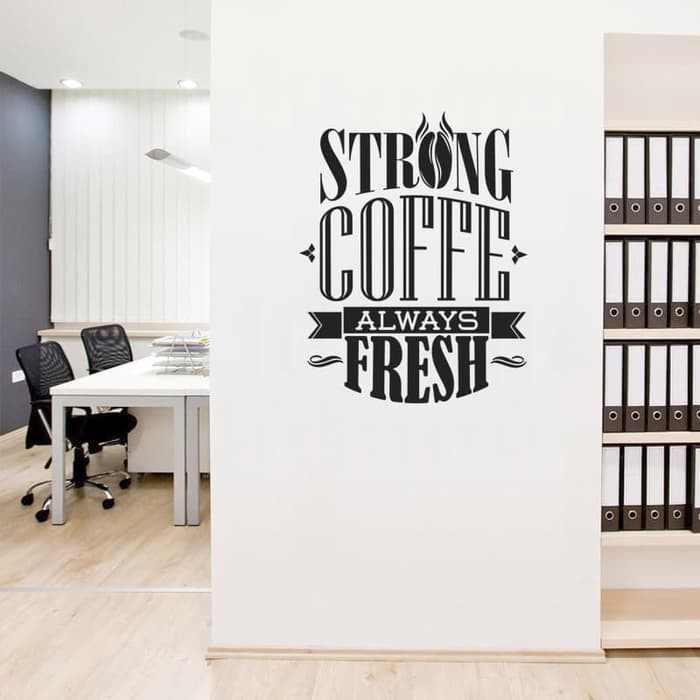 Jual Stiker Strong Coffee Kopi Dinding Kaca Tembok Kafe Cafe Wall ...