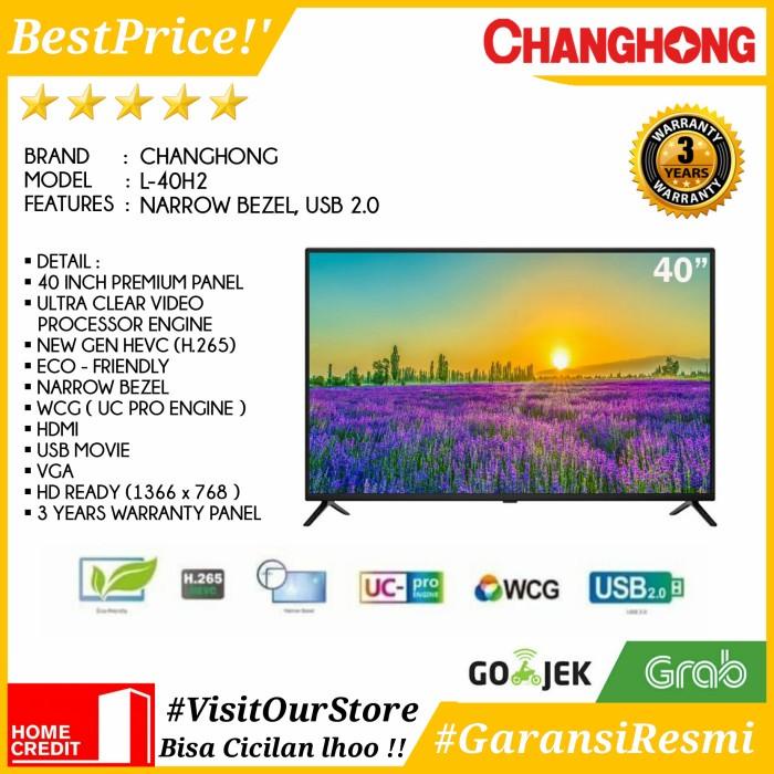 Jual LED TV 40 INCH CHANGHONG 40H2 L40H2 NARROW BEZEL HD TV USB 2.0 HDMI | Shopee Indonesia