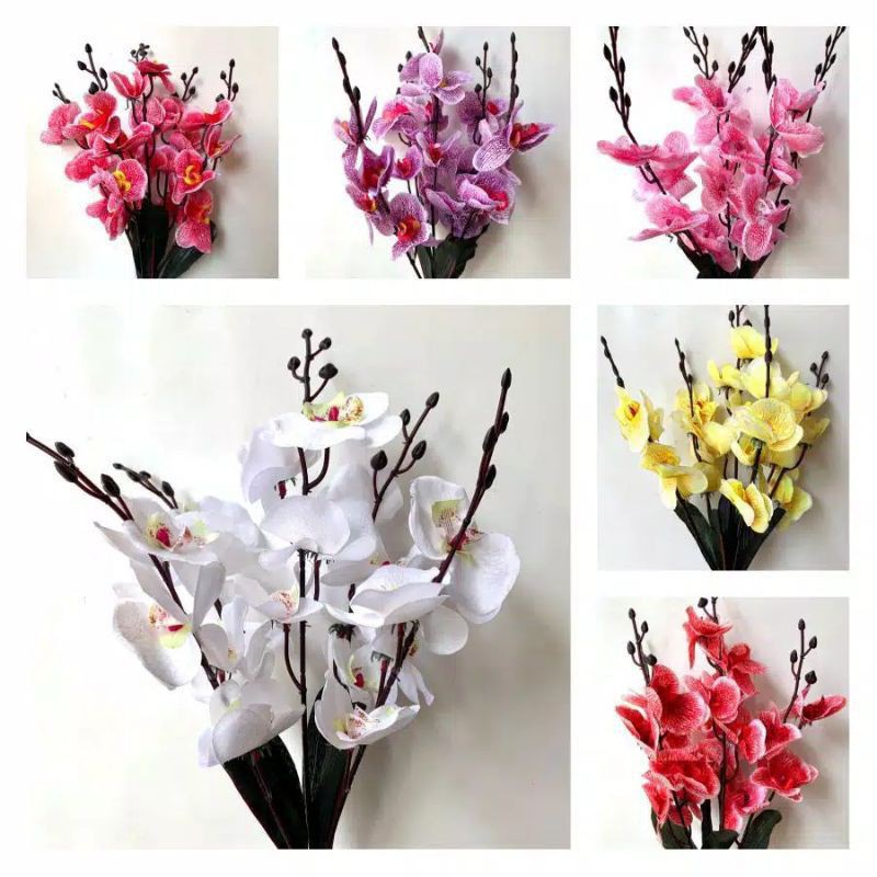 Jual bunga anggrek kain hiasan rumah ukuran besar | Shopee Indonesia
