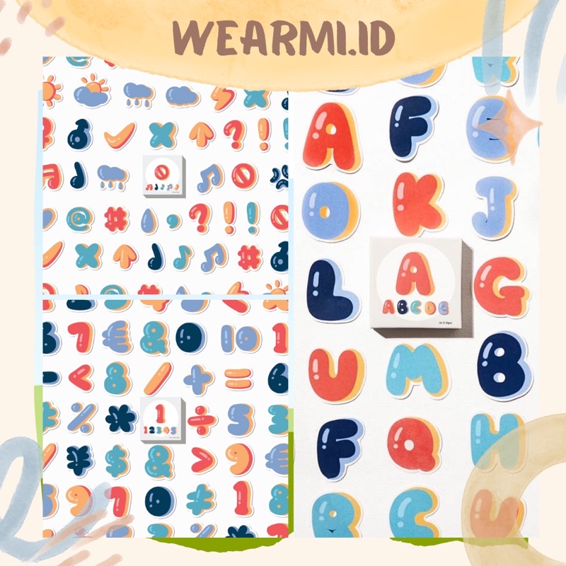 Jual 52 Pcs Deco Sticker Box Alphabet Bubble Doodle Huruf Planner DIY ...
