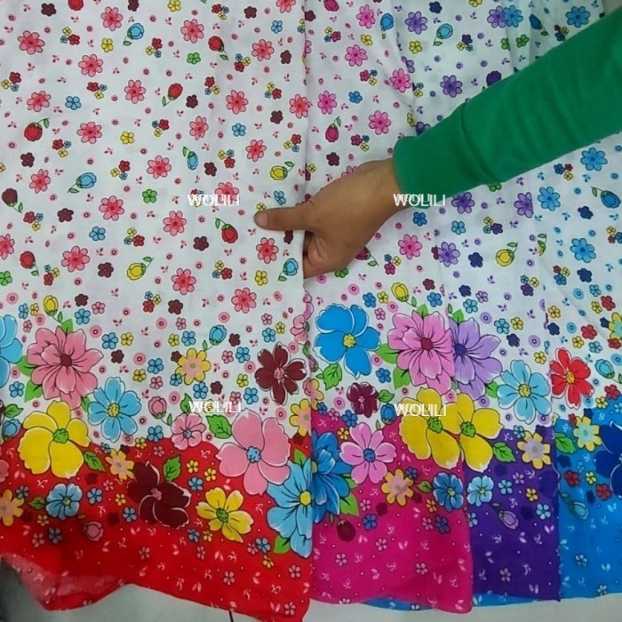 Jual Kain Katun Motif Bunga Katun 40s Premium TUMPAL BESAR. 115cm ...