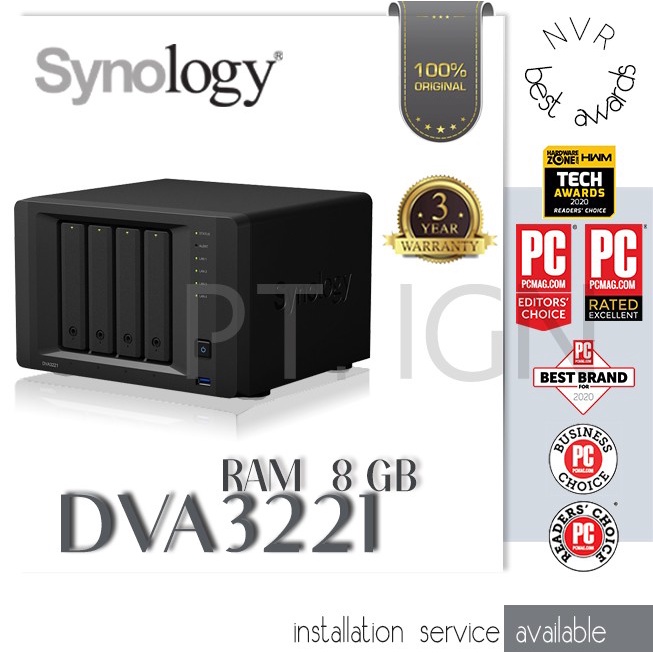 Jual Synology DVA3221 Deep Learning NVR 4-Bay Storage Cloud DVA 3221 ...