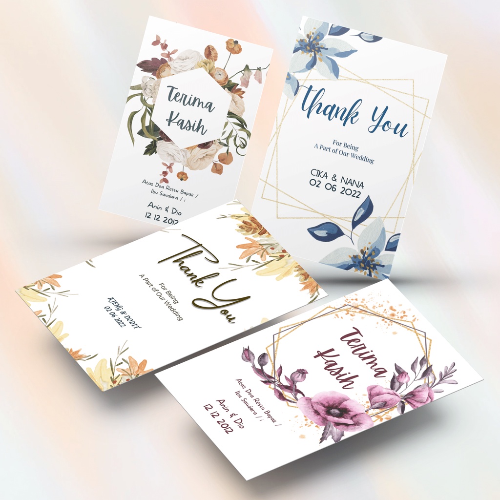 Jual Thankyou Card / Souvenir Card / Wedding Card | Shopee Indonesia