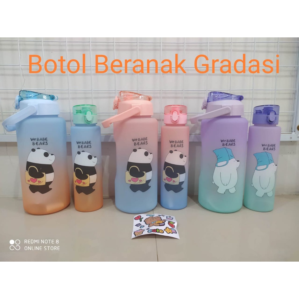 Jual Botol Beranak Gradasi Free Stiker 2 in 1 2 Liter 800 ml Rainbow ...