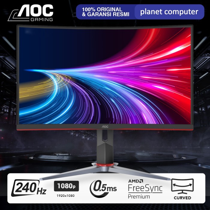 Jual Monitor LED AOC C27G2Z 27" (Curved VA FHD 240HZ 0.5ms Freesync ...