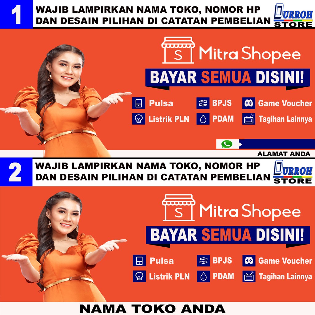 Jual Spanduk Banner Mitra SHOPEE / MITRA SHOPEEPAY Versi Horizontal | Shopee Indonesia