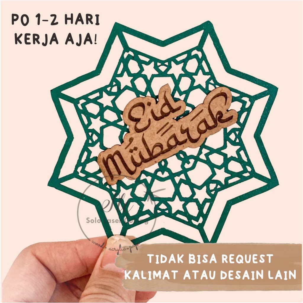 Jual CHIPBOARD LEBARAN MANDALA TIMBUL HANGTAG EID MUBARAK RAMADHAN ...