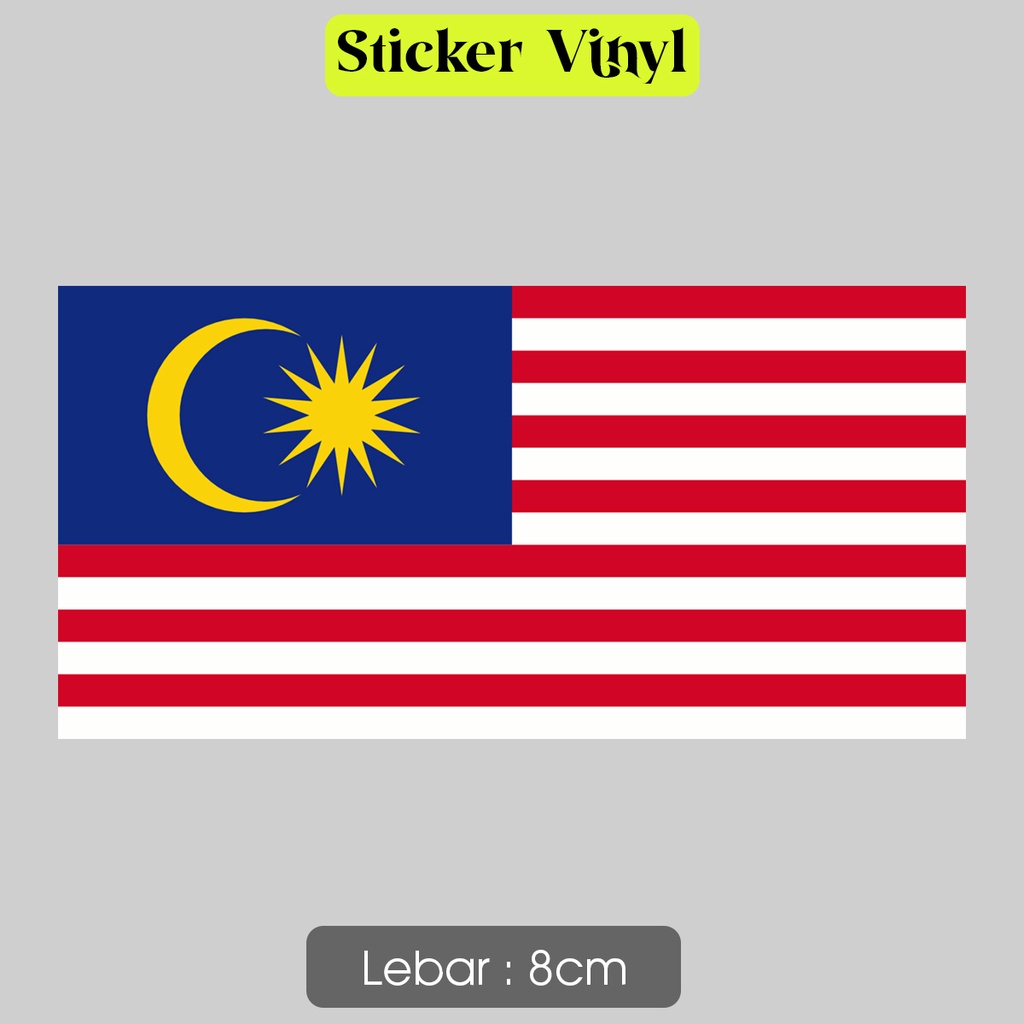 Jual Stiker Malaysia Sticker Vinyl Satuaan Motif Bendera Negara Dunia ...
