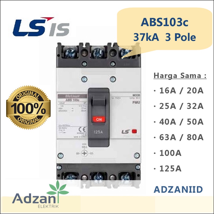 Jual MCCB 3P 37kA ABS103c FMU LS Metasol LSis | Shopee Indonesia