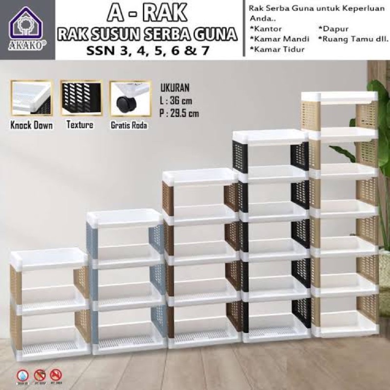 Jual Rak Serbaguna/ Rak Susun 5 RODA/ Rak Buku/ Rak Bumbu/ Rak Plastik ...