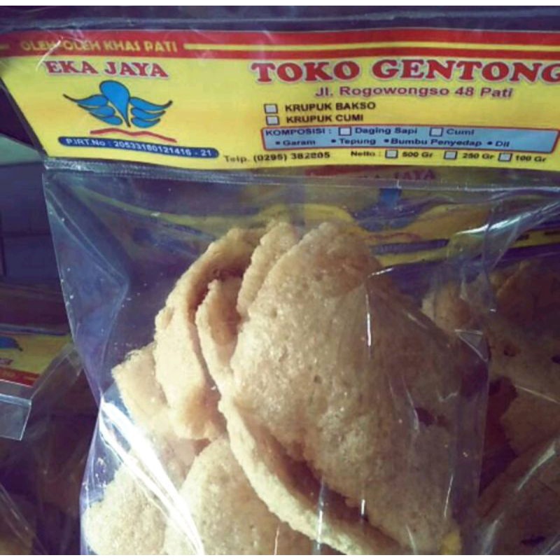 Jual KERUPUK DAGING SAPI / KERUPUK BAKSO GENTONG NO 1 250 GRAM | Shopee ...