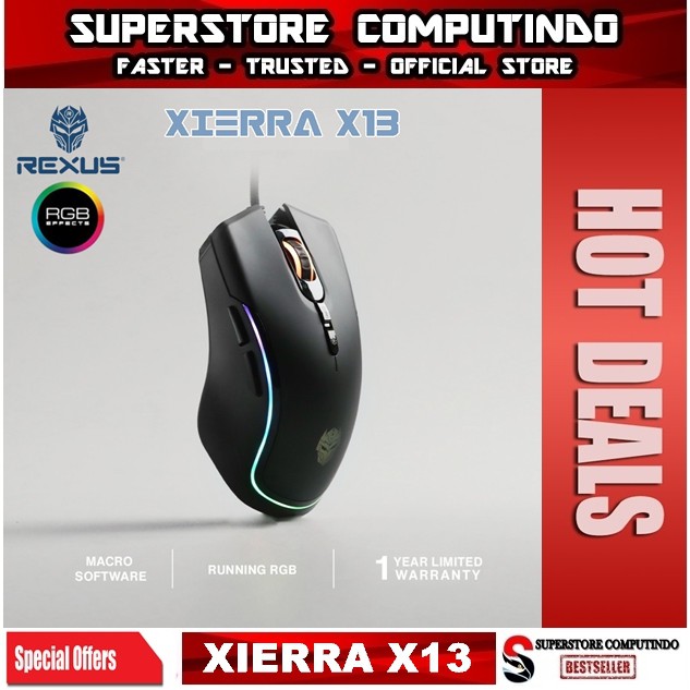 Jual Rexus Xierra X13 - RGB Gaming Mouse | Shopee Indonesia