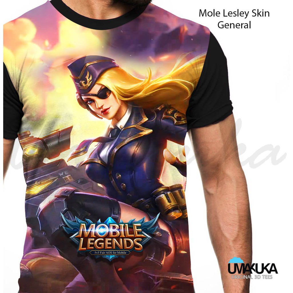 Jual ML Lesley Skin General T-Shirt Kaos Baju 3D Karakter Anak Mobile Legends Full Print Umakuka ...