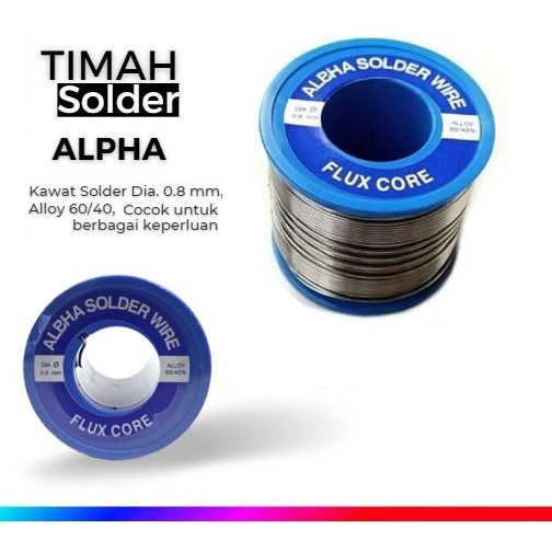Jual Timah Alpha / Alfa 0.8mm 0,8mm Flux Core Soldering Wire 250g ...