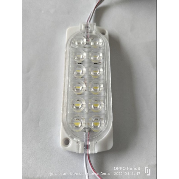 Jual lampu LED 12 mata(2x6) 12v DC warna putih | Shopee Indonesia