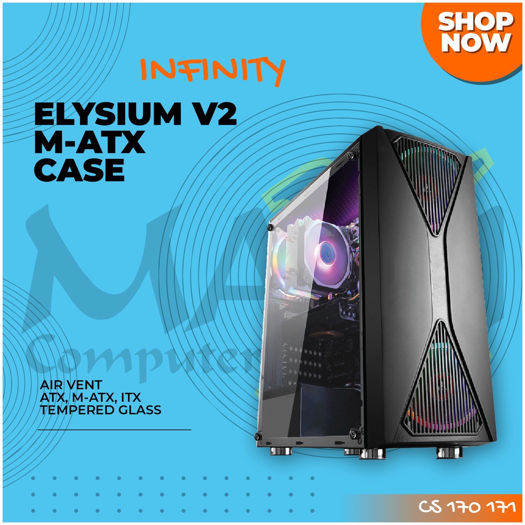 Jual Infinity Elysium V2 Tempered Glass Air Vent Panel ATX Gaming Case ...