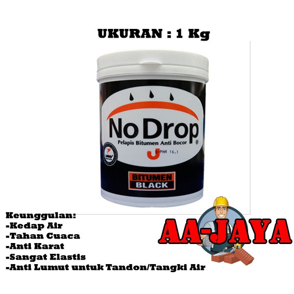 Jual No Drop Bitumen Black Cat Pelapis Anti Bocor dan Anti Karat / Waterproof 1 Kg | Shopee ...