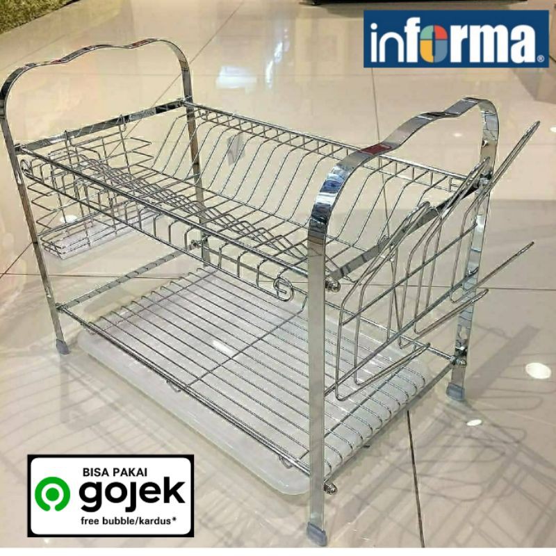 Jual INFORMA - DISH RACK 2 TIER / RAK PENGERING PIRING 2 SUSUN / DISH ...