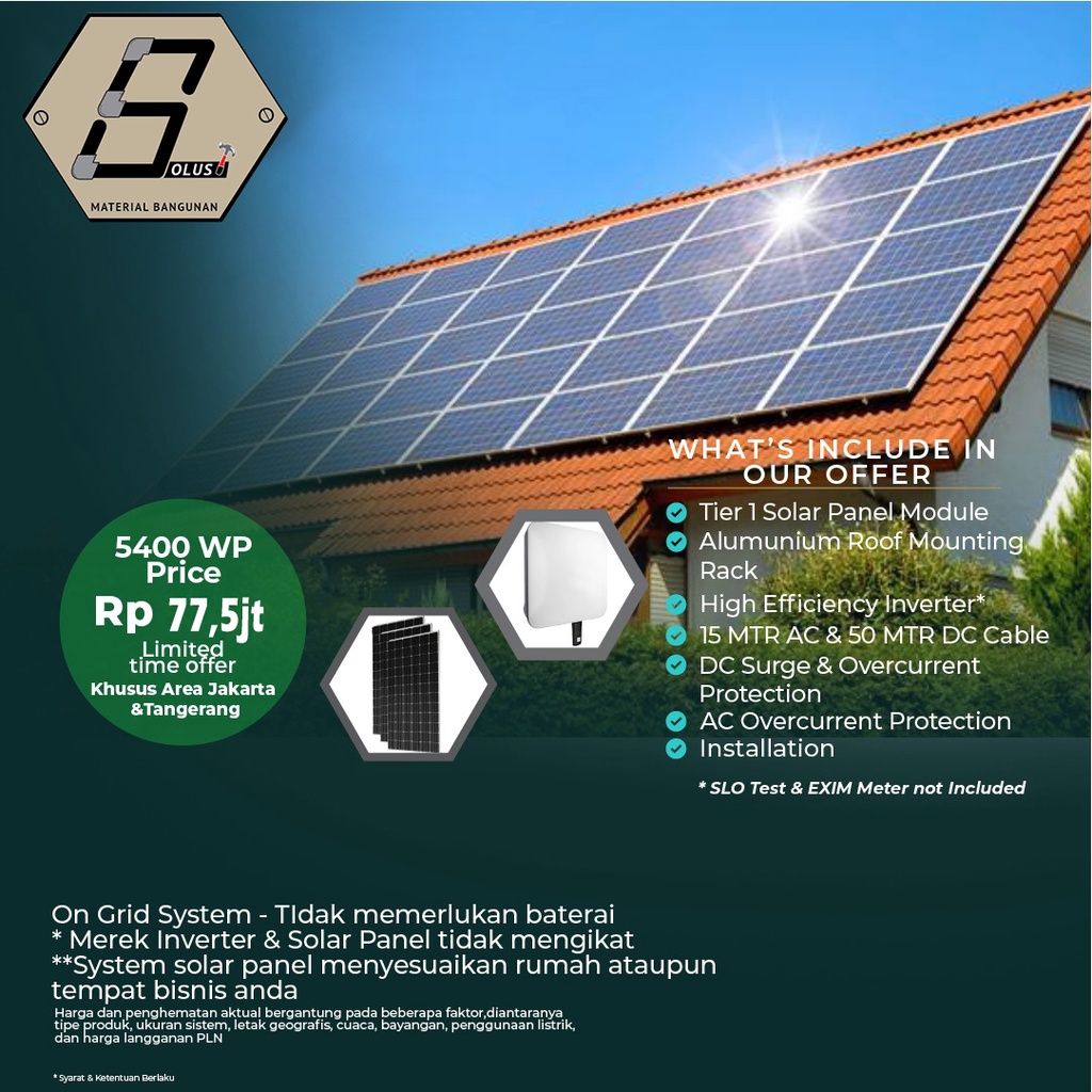 Jual PAKET SOLAR PANEL / PANEL SURYA, PEMBANGKIT LISTRIK TENAGA SURYA ...
