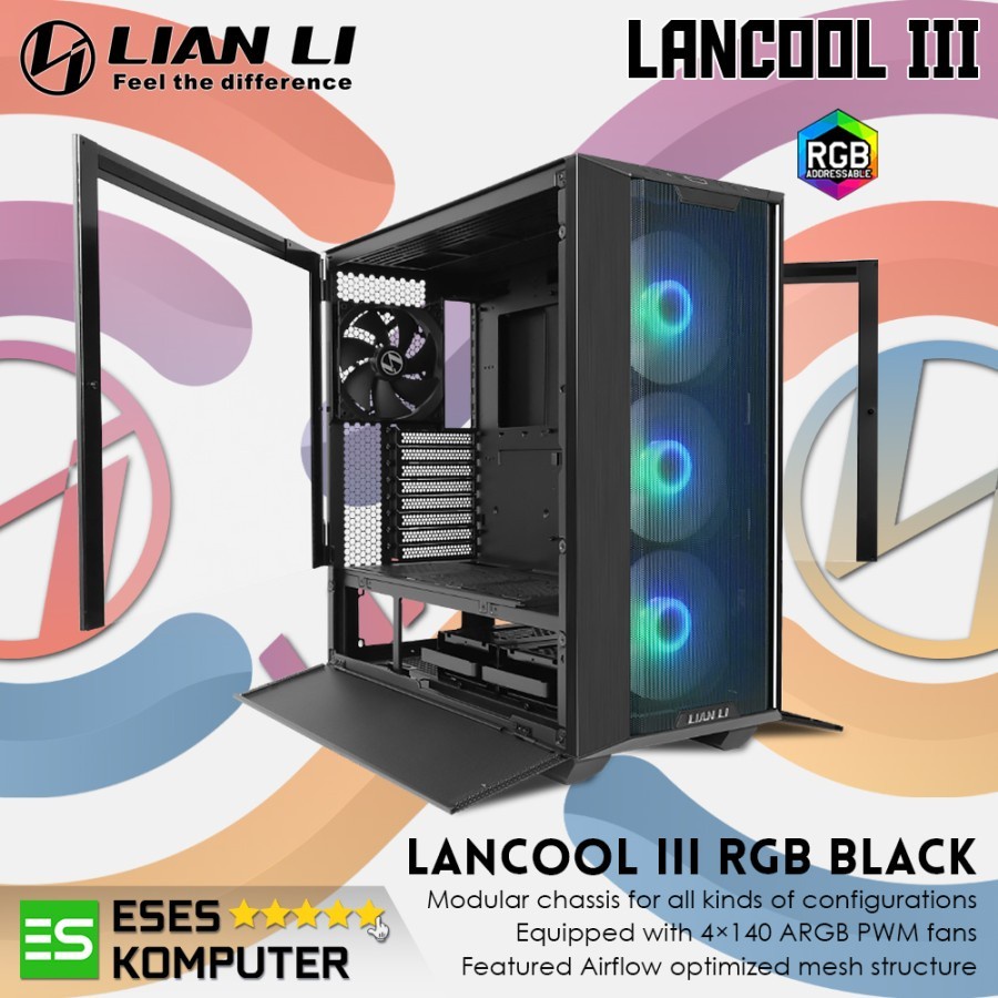 Jual Case LIAN LI LANCOOL III RGB BLACK | ATX | 4X 140MM ARGB FAN ...