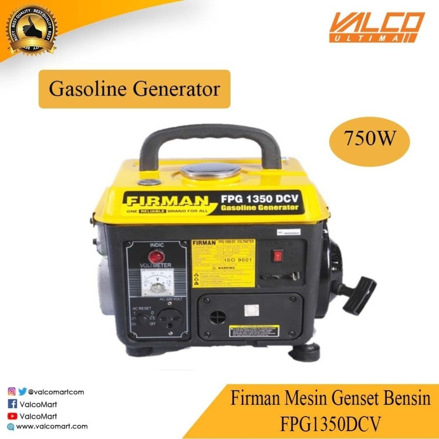 Jual Firman Mesin Genset Bensin FPG1350DCV 750W. Gasoline Generator ...