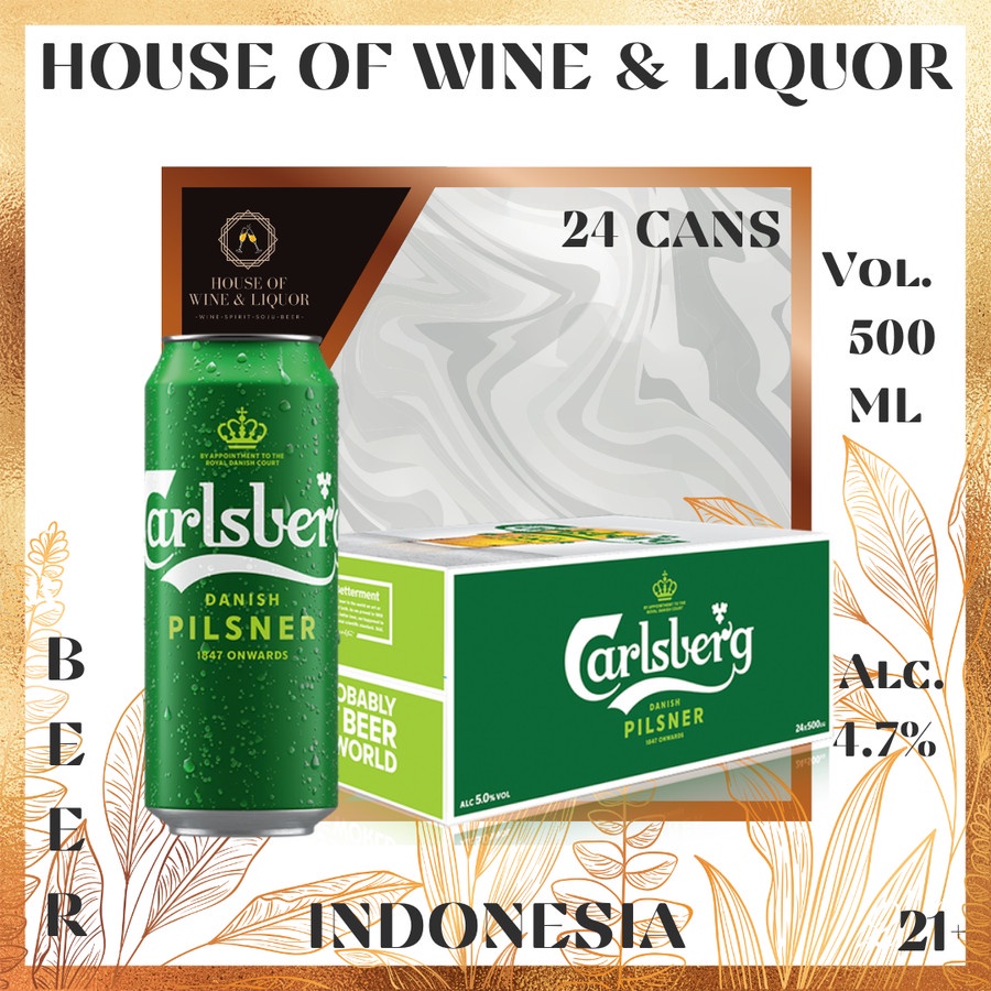 Jual Carlsberg Pilsener Bir Kaleng / Beer Can 500 ML ( Isi 24 Can ...