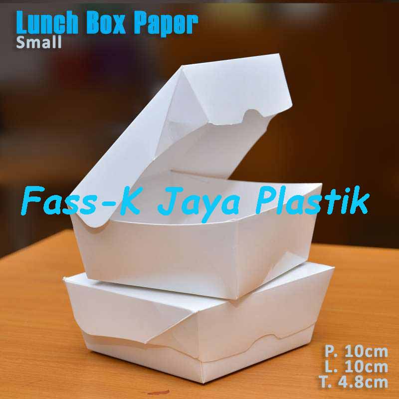 Jual Paper Lunch Box putih S @50pcs | Kemasan Kotak Makanan Kertas ...